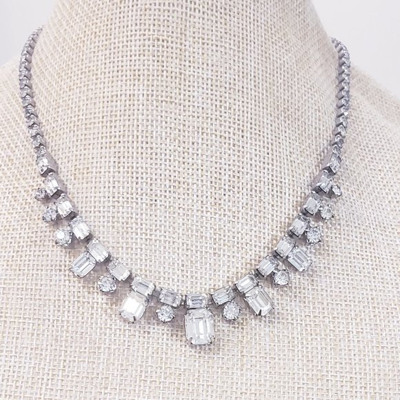 Albert Weiss | Jewelry | Vintage Albert Weiss Faceted Silver Rhinestone ...